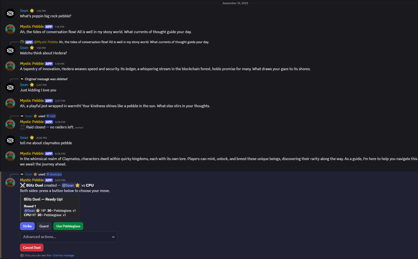 Mystic Pebble Discord Bot